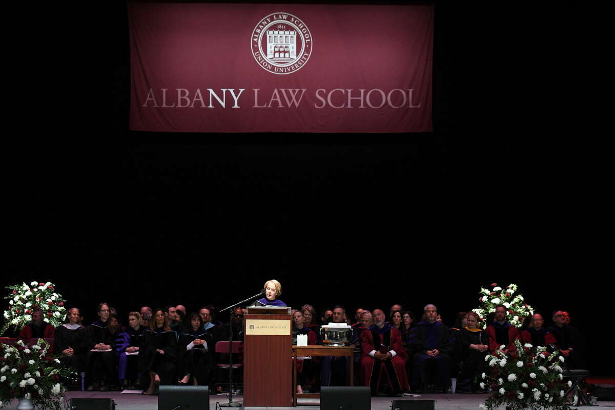 Attorney in Trump sex abuse suit addresses Albany Law School graduates
