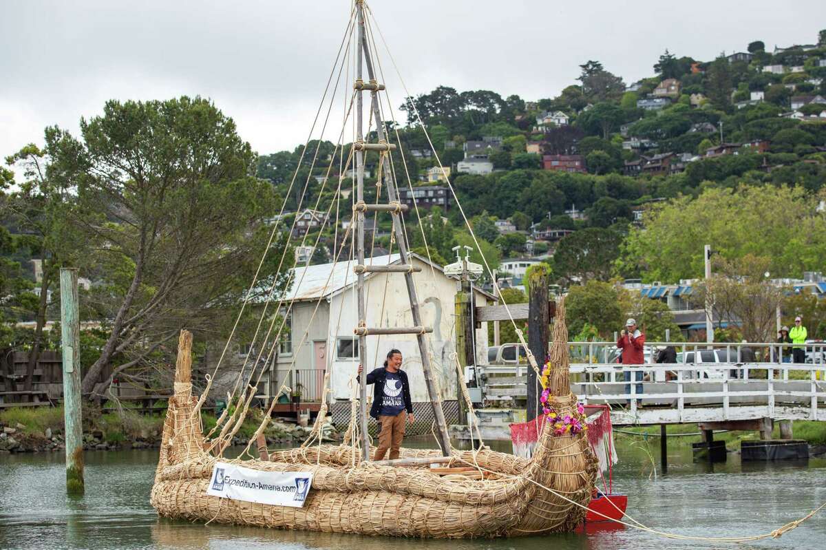 Can a 60-foot boat made of dried plants cross the Pacific from SF Bay?