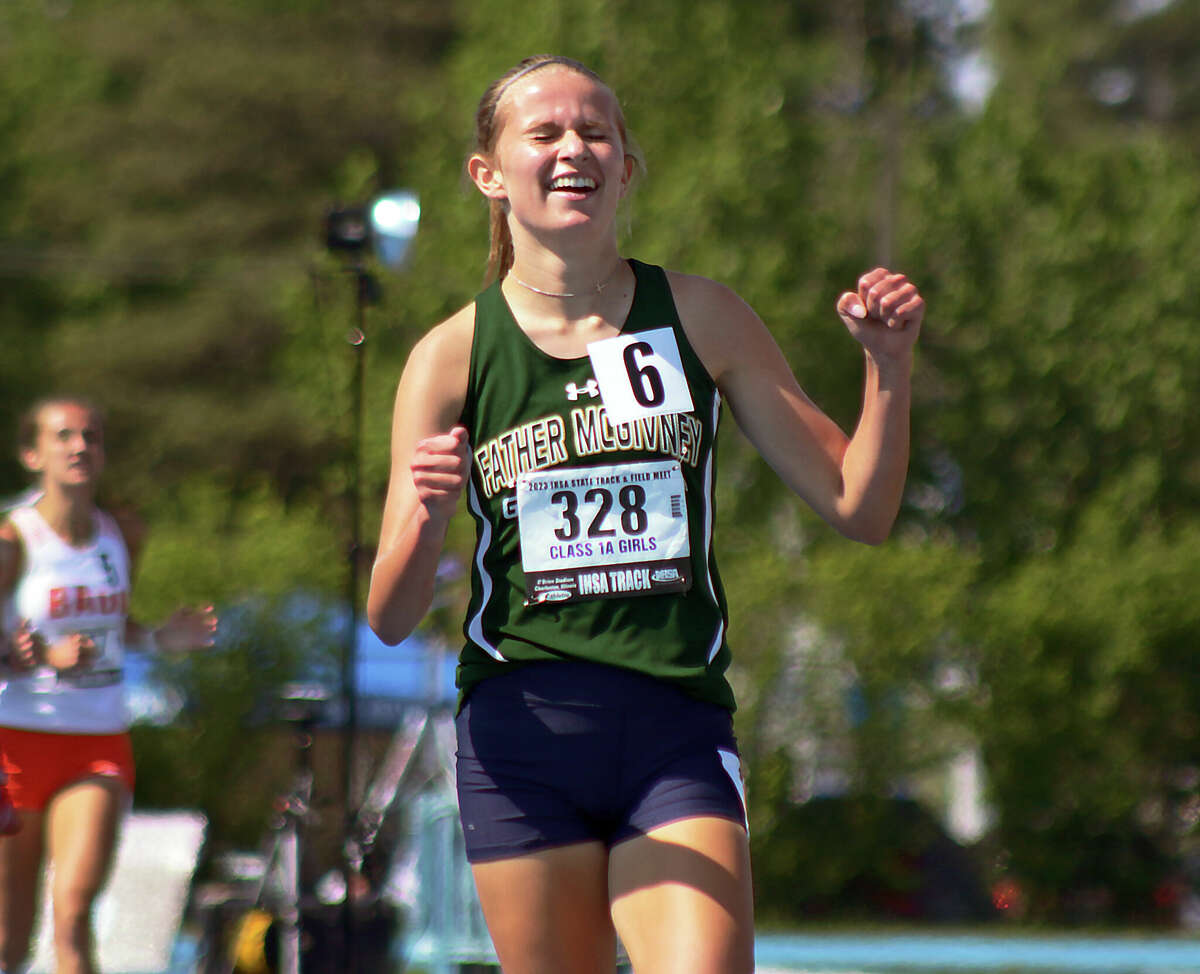 Elena Rybak defends 1,600 state title; Father McGivney medals five
