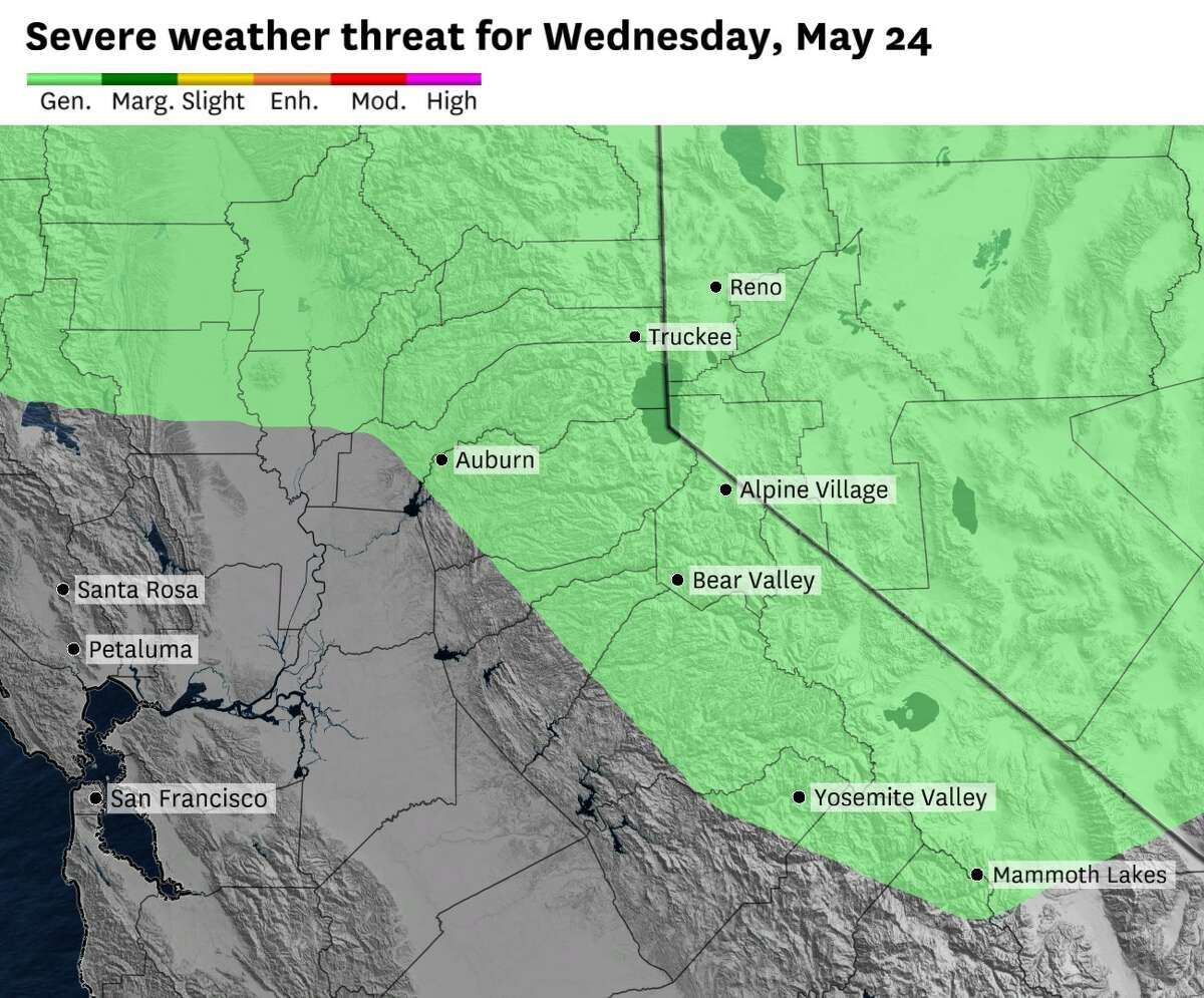 Will California thunderstorms reach the Bay Area today?