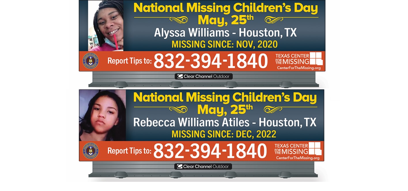 Missing Houston girls will be on digital billboards for a month