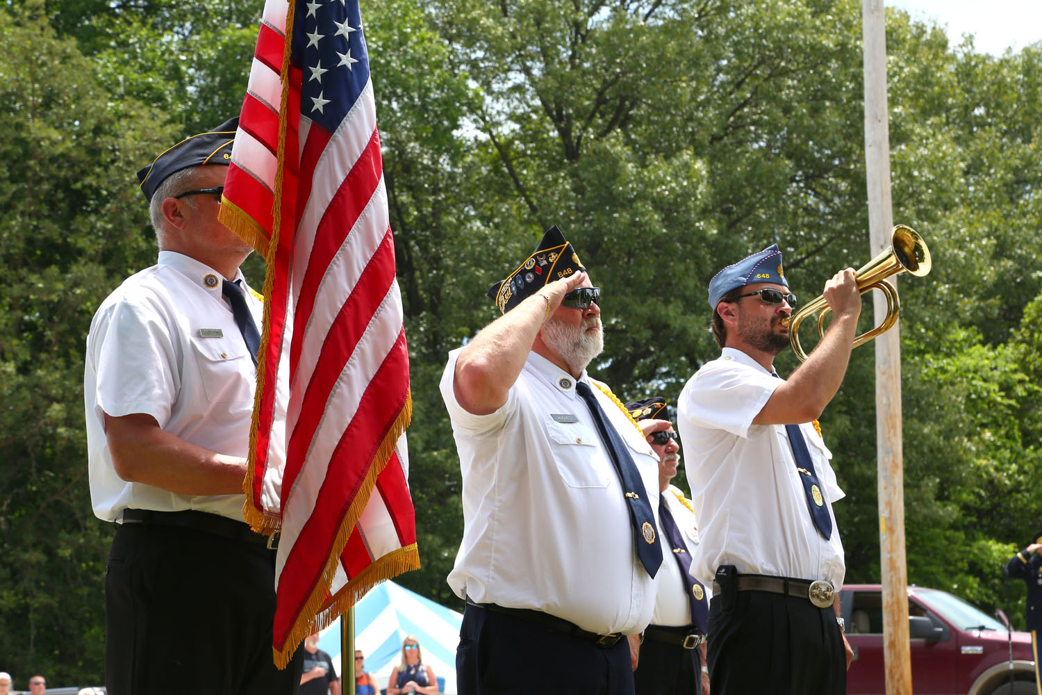 Grafton's three-volley rifle salute, Taps traditions honor veterans