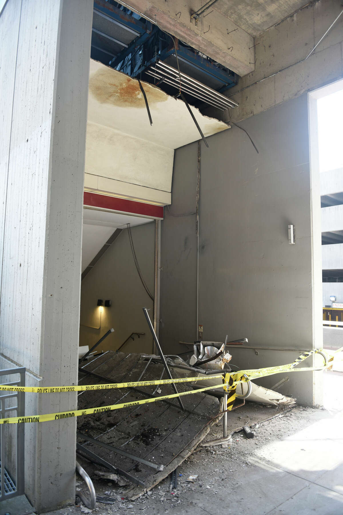 Officials investigate Stamford train station ceiling collapse