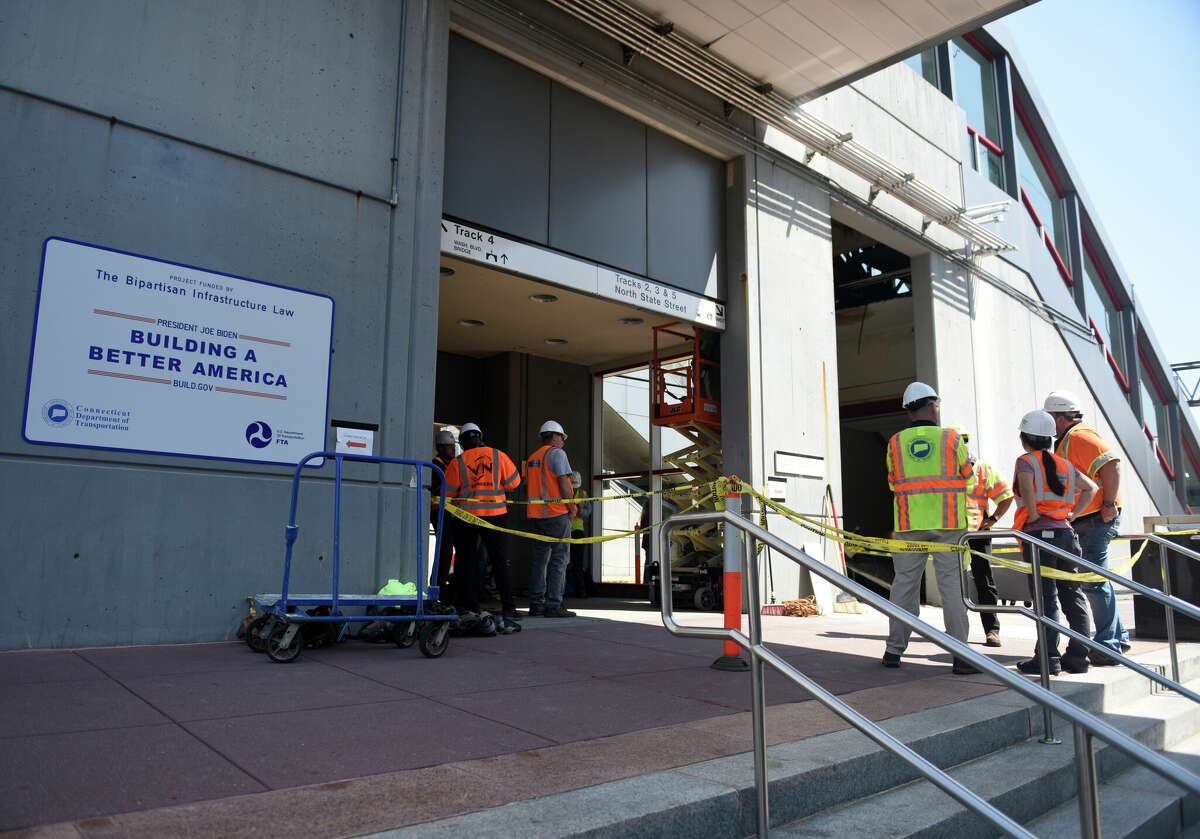 Officials investigate Stamford train station ceiling collapse