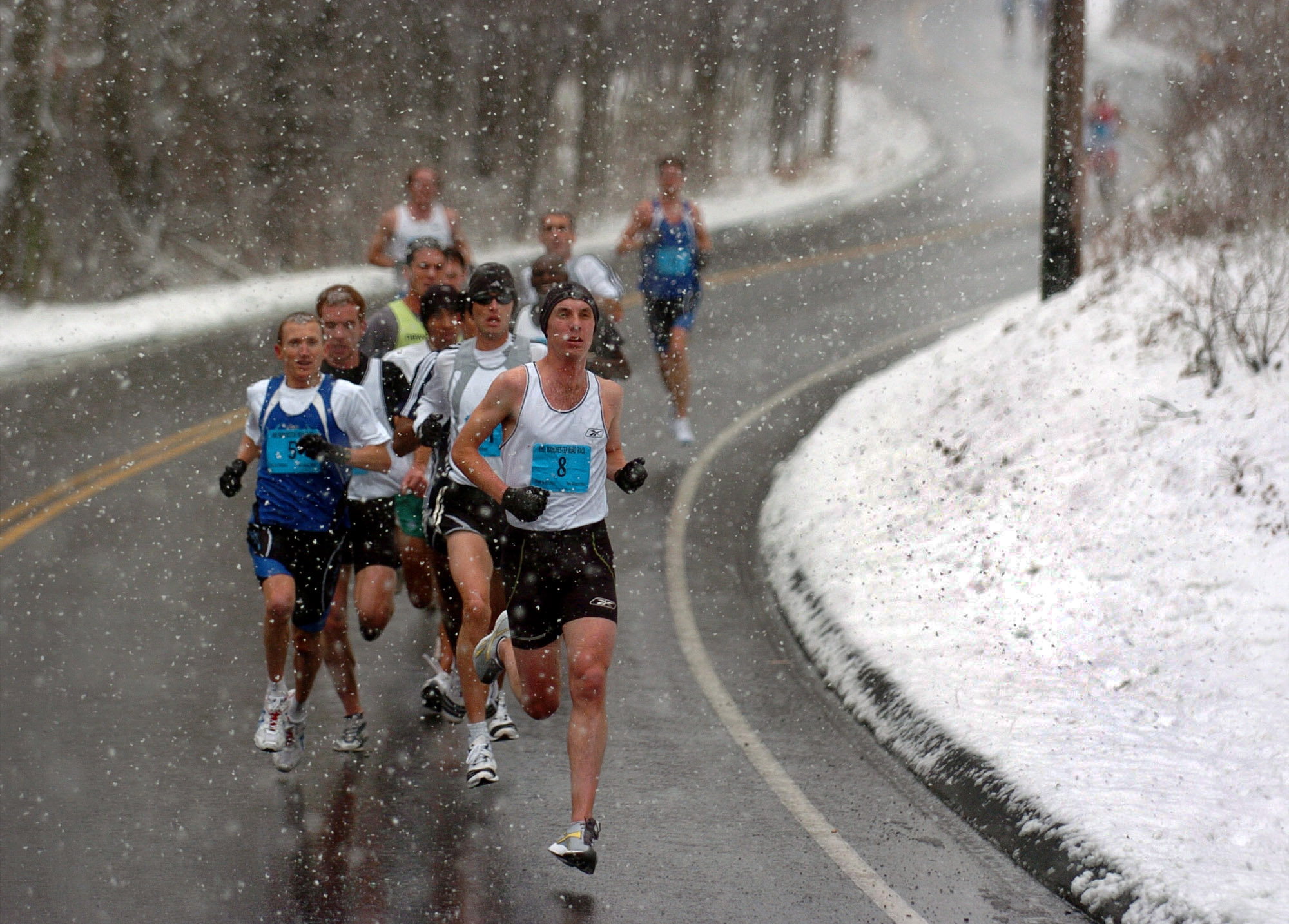 Cold rain and wind? No problem at the Manchester Road Race