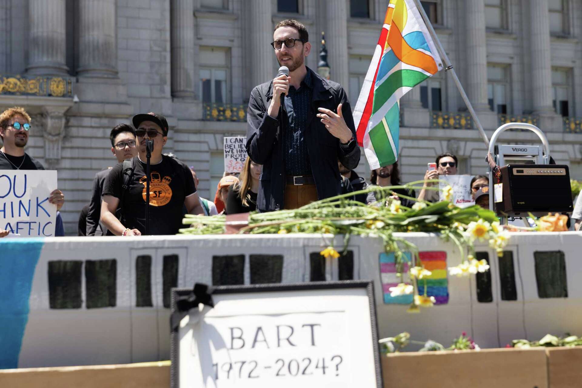 San Francisco, Oakland marchers hold mock funerals for public transit