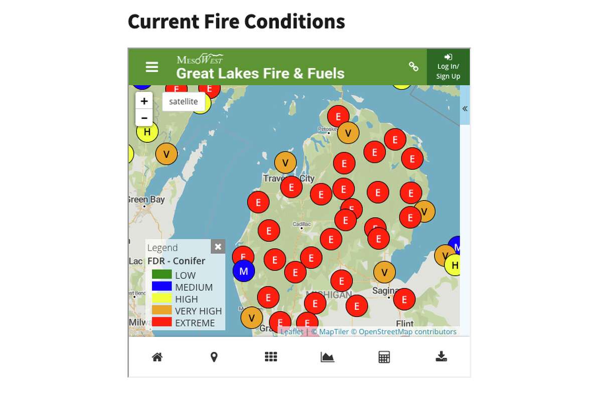 Manistee National Forest area under extreme fire danger