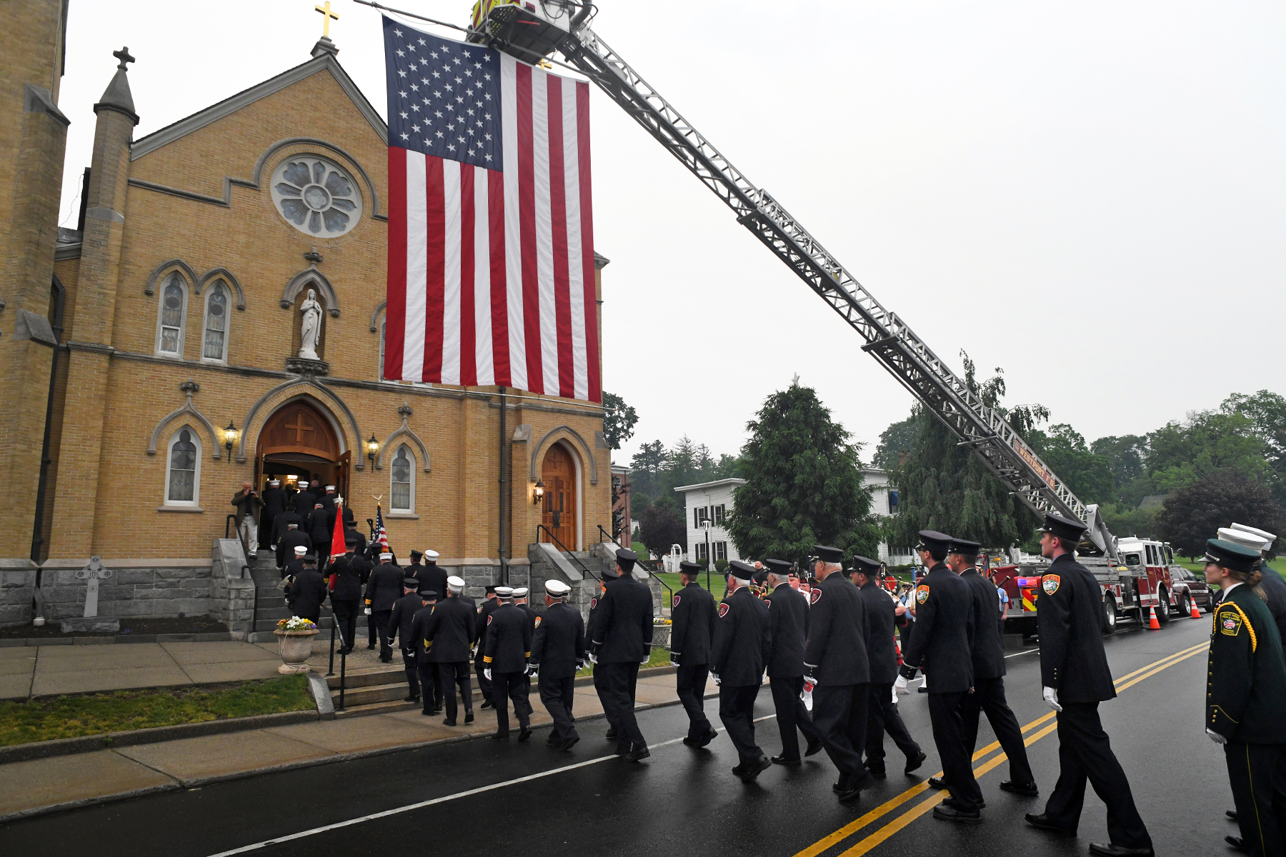 Photos:Westport, Bridgeport firefighters march for fallen firefighters