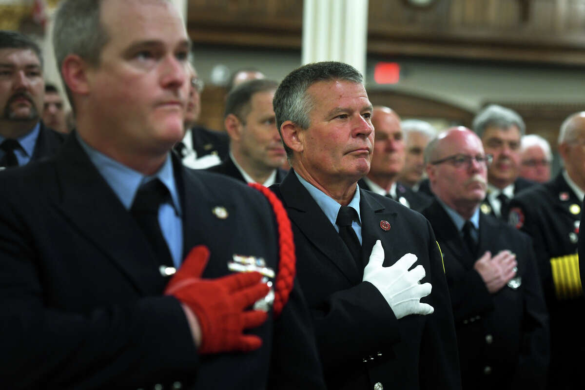 Photos:Westport, Bridgeport firefighters march for fallen firefighters