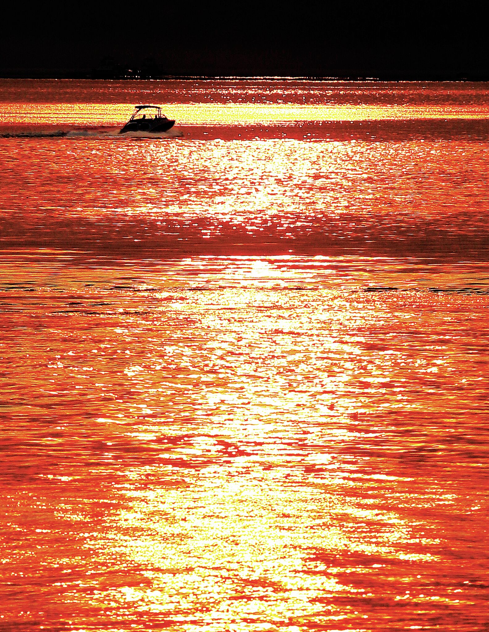 Colorful sunset seen at Alton Lake