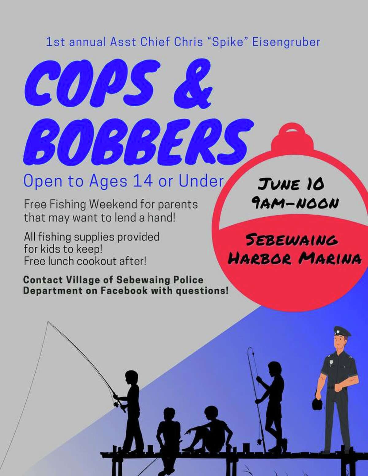 Sebewaing police host 'Cops and Bobbers' event June 10
