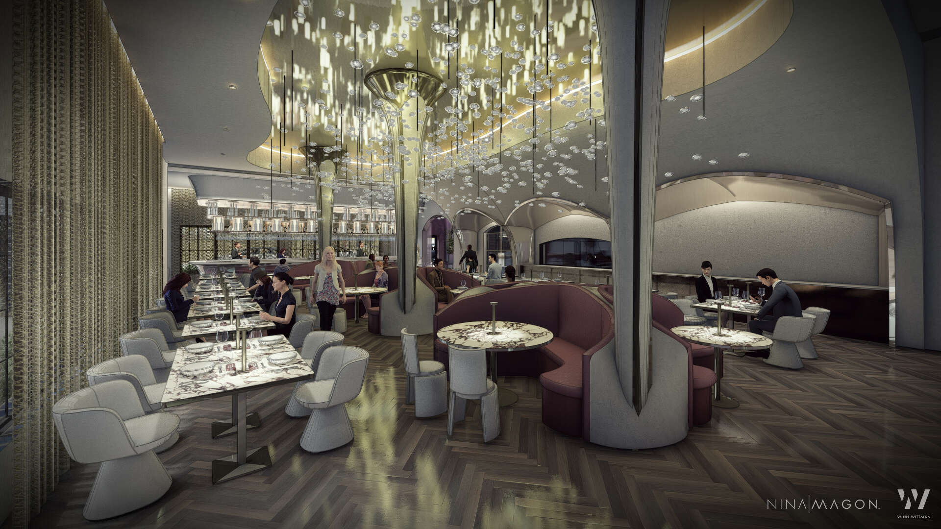 New French restaurant with many crystal lights coming to River Oaks