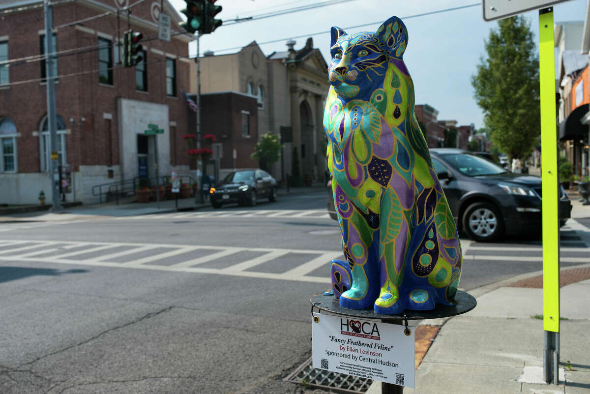 Why are cat statues taking over Catskill streets?