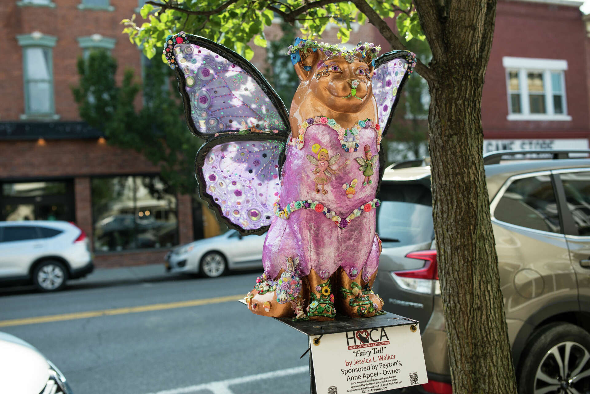 Why are cat statues taking over Catskill streets?