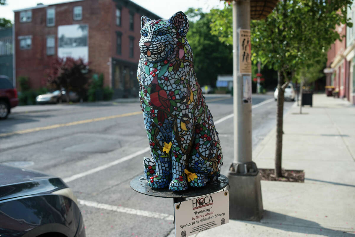 Why are cat statues taking over Catskill streets?