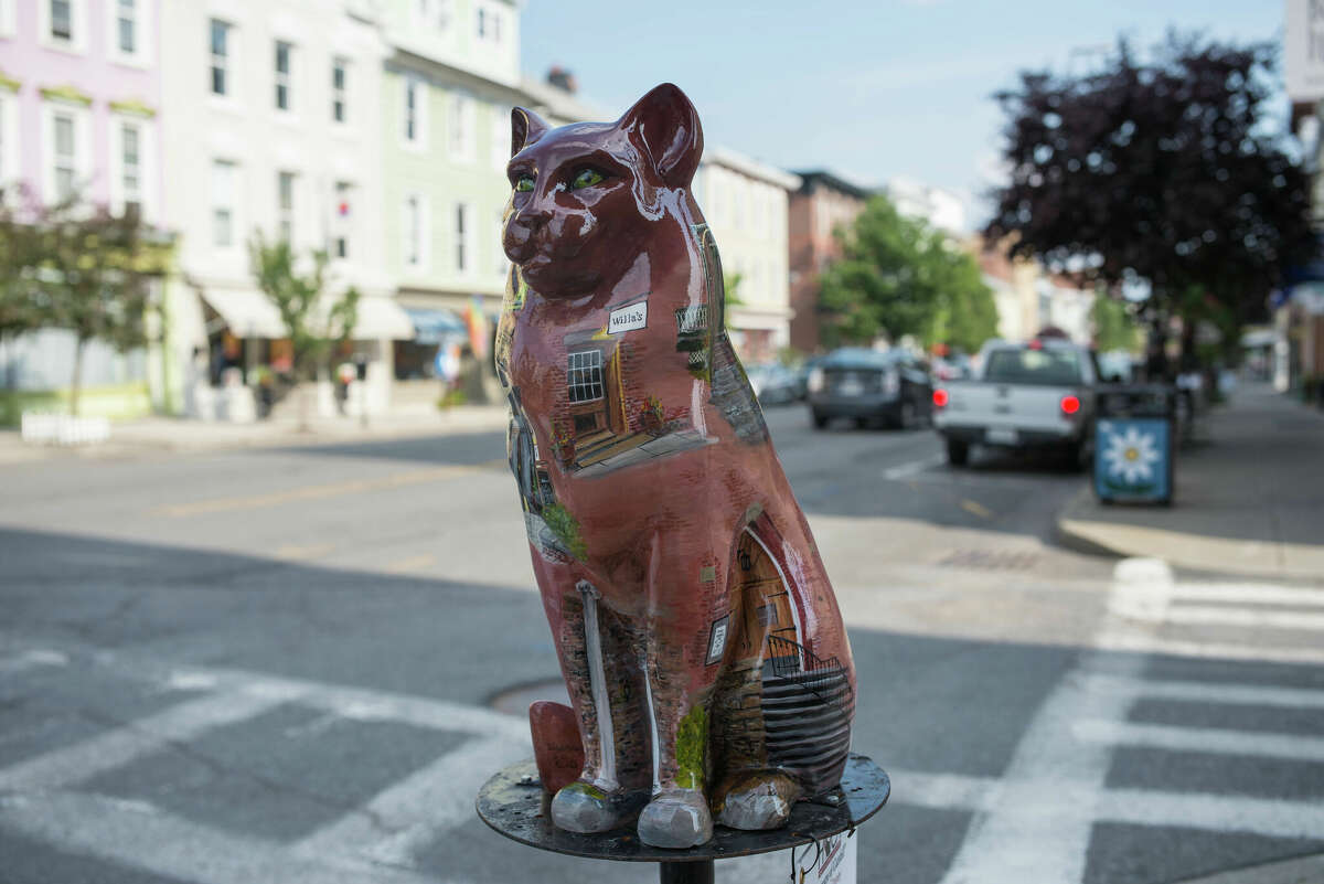 Why are cat statues taking over Catskill streets?
