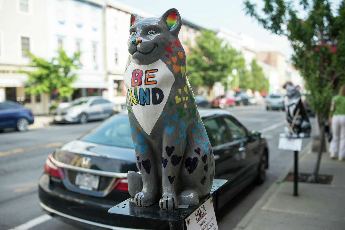 Why are cat statues taking over Catskill streets?