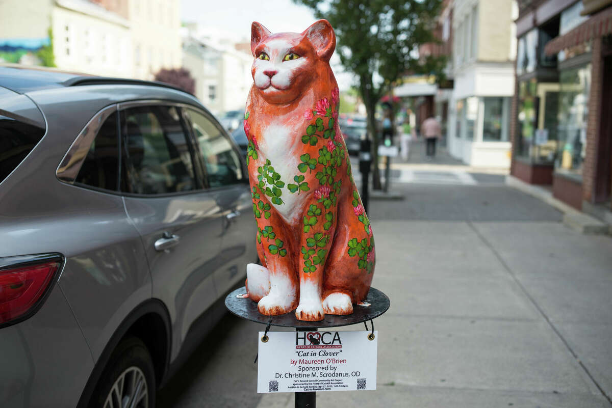 Why are cat statues taking over Catskill streets?