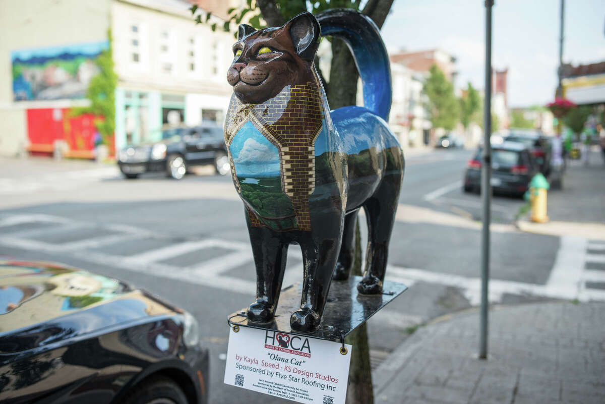 Why are cat statues taking over Catskill streets?