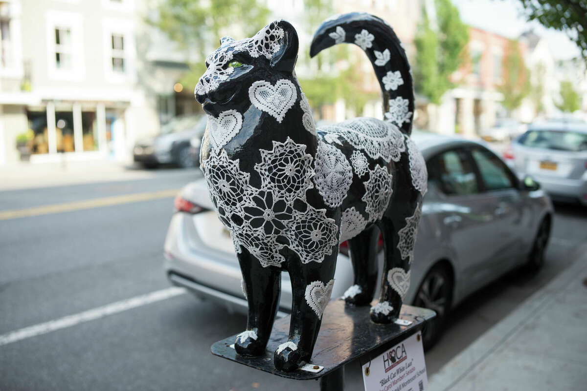 Why are cat statues taking over Catskill streets?