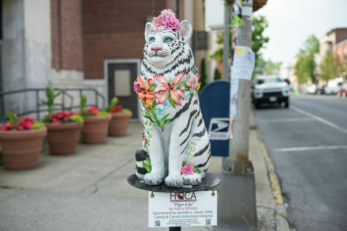 Why are cat statues taking over Catskill streets?