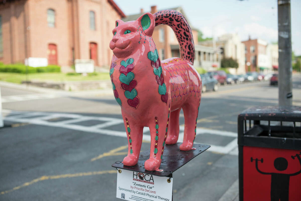 Why are cat statues taking over Catskill streets?