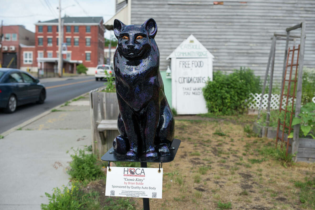 Why are cat statues taking over Catskill streets?