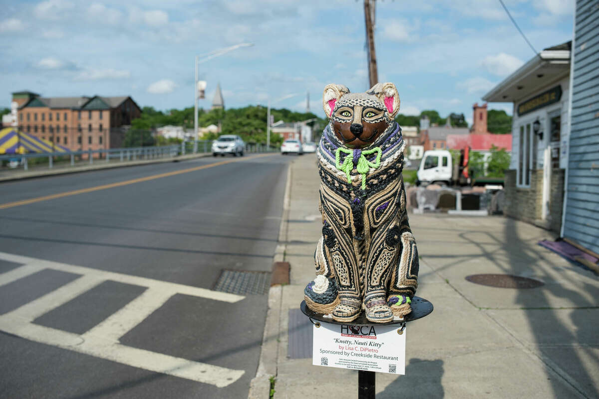 Why are cat statues taking over Catskill streets?