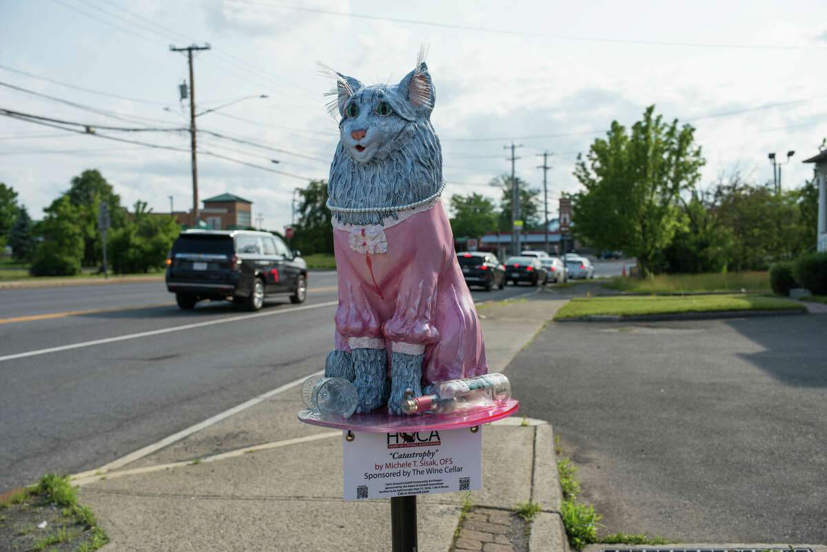 Why are cat statues taking over Catskill streets?