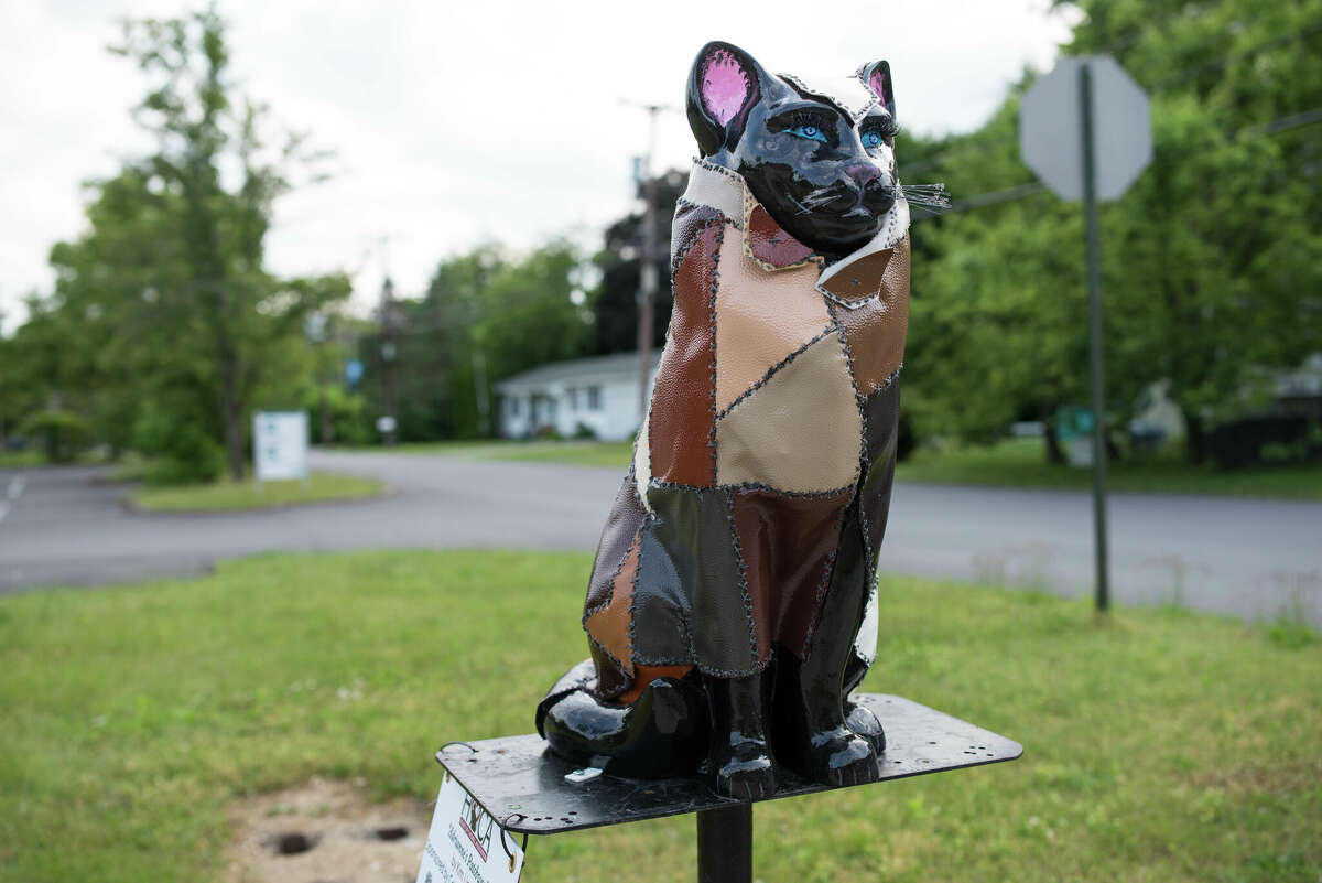 Why are cat statues taking over Catskill streets?
