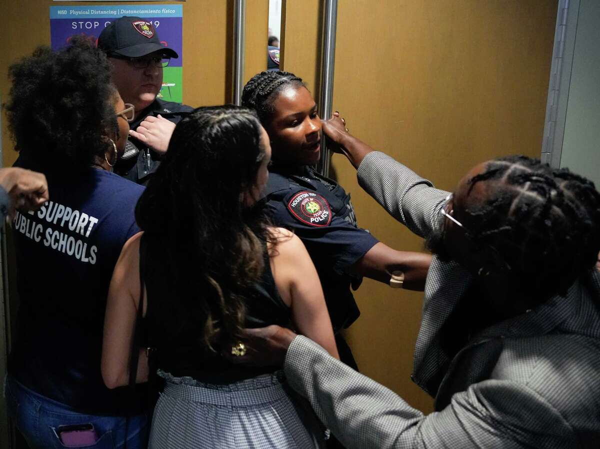 Texas teacher arrested at HISD meeting charged, spends night in jail