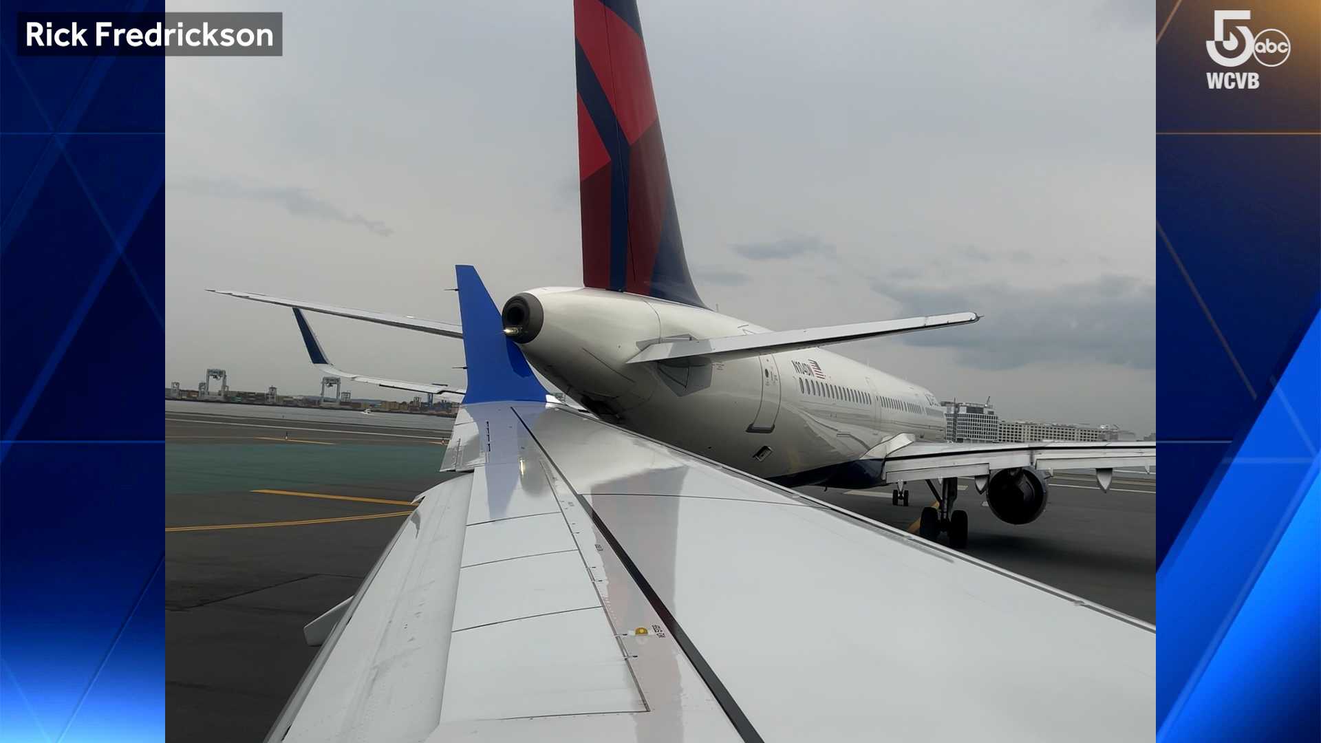 United plane wing hits Delta plane at Boston's Logan Airport