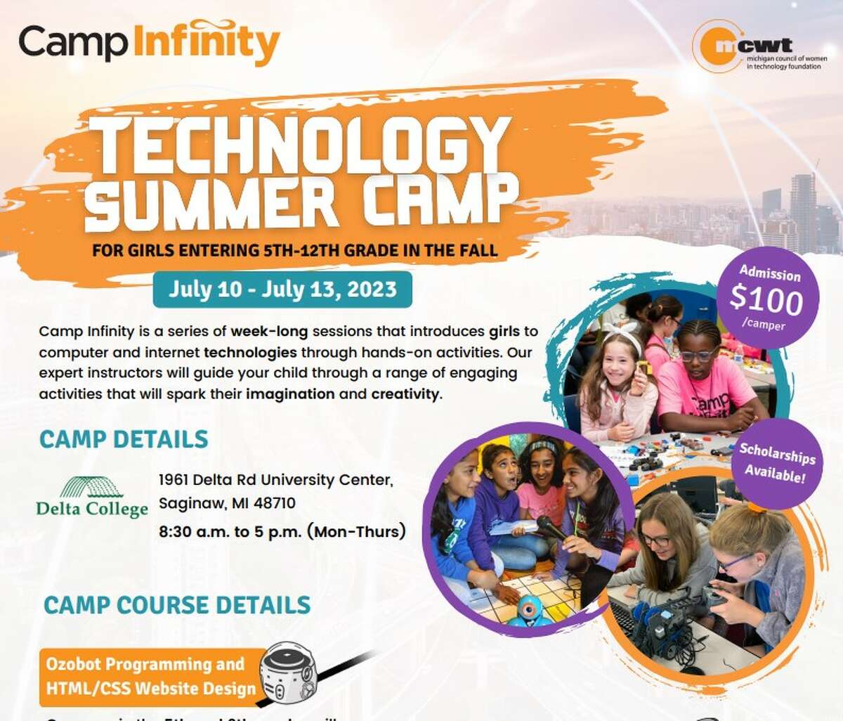 Dow and Michigan Council of Women in Technology sponsor Camp Infinity