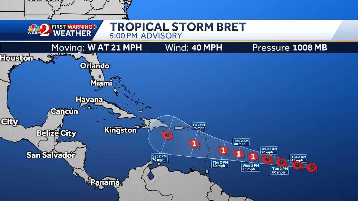 Tropical Storm Bret spins toward eastern Caribbean as islands brace for ...