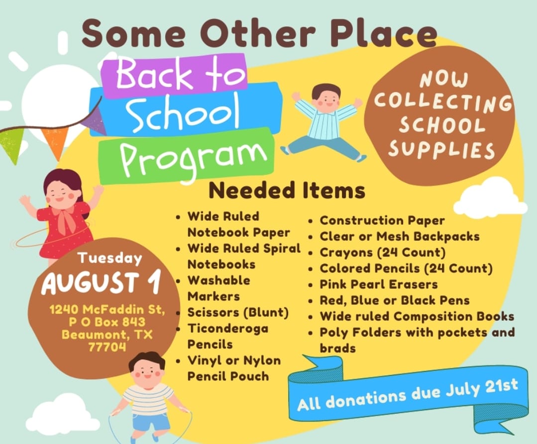 Some Other Place to collect school supplies with Backpack Challenge