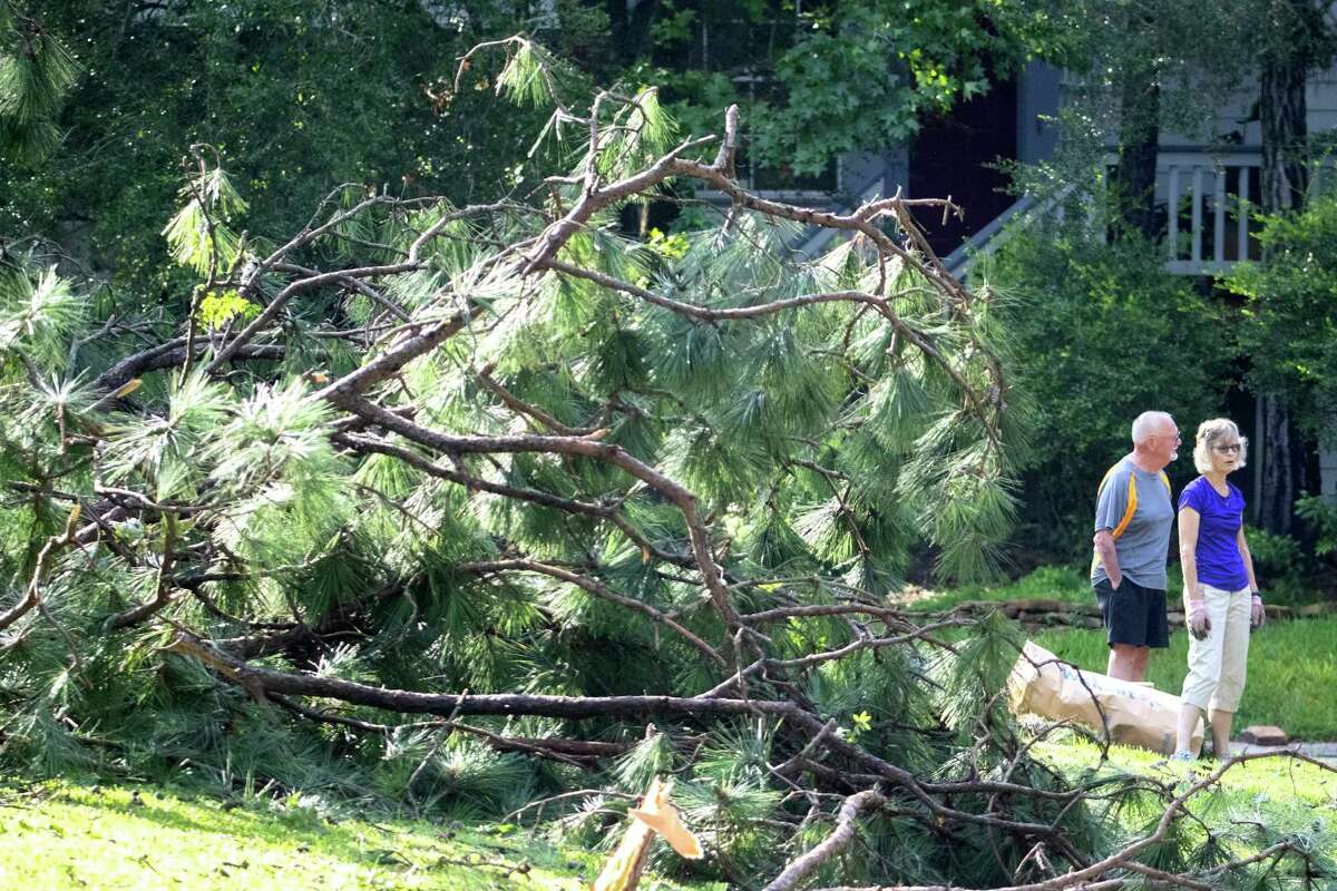 Photos of damage from Houston-area storm with hurricane-force winds