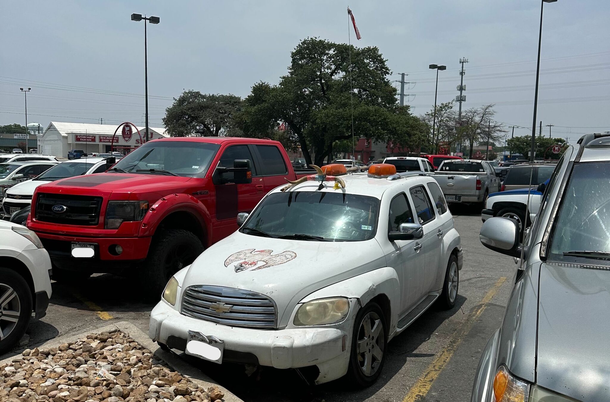 San Antonio car models held together by nails, plaster