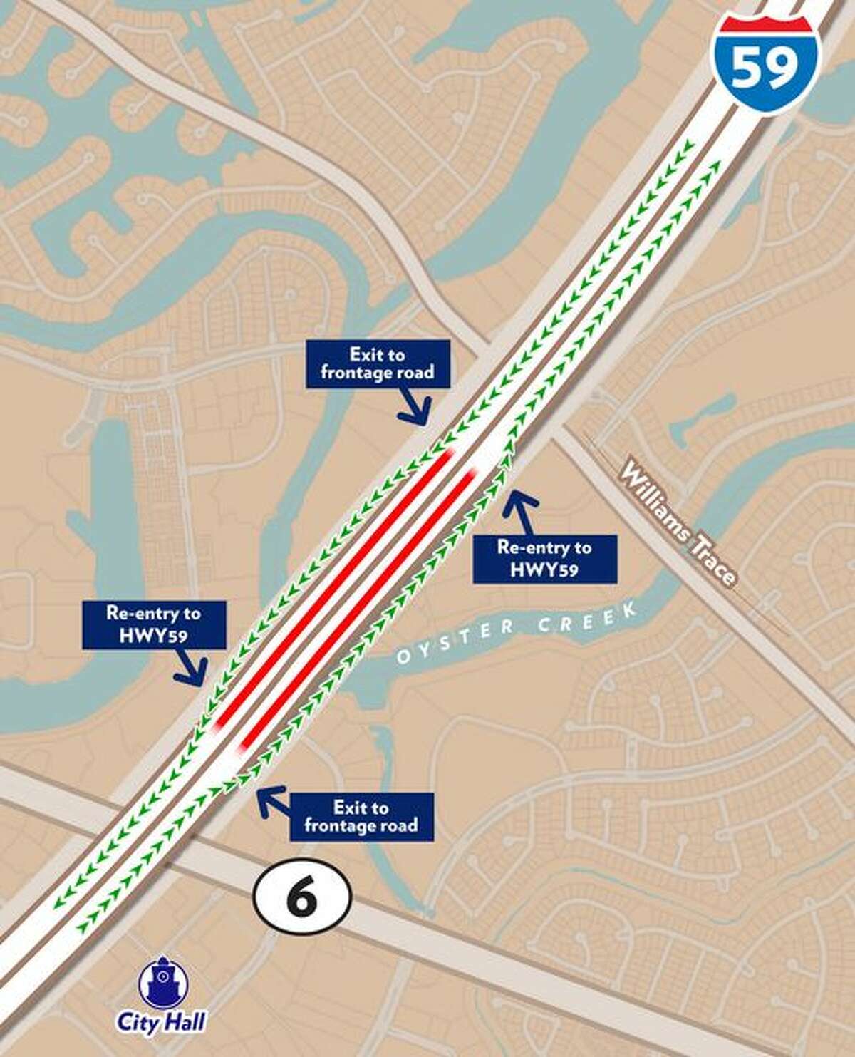 U.S. 59 near Sugar Land to close all lanes this weekend