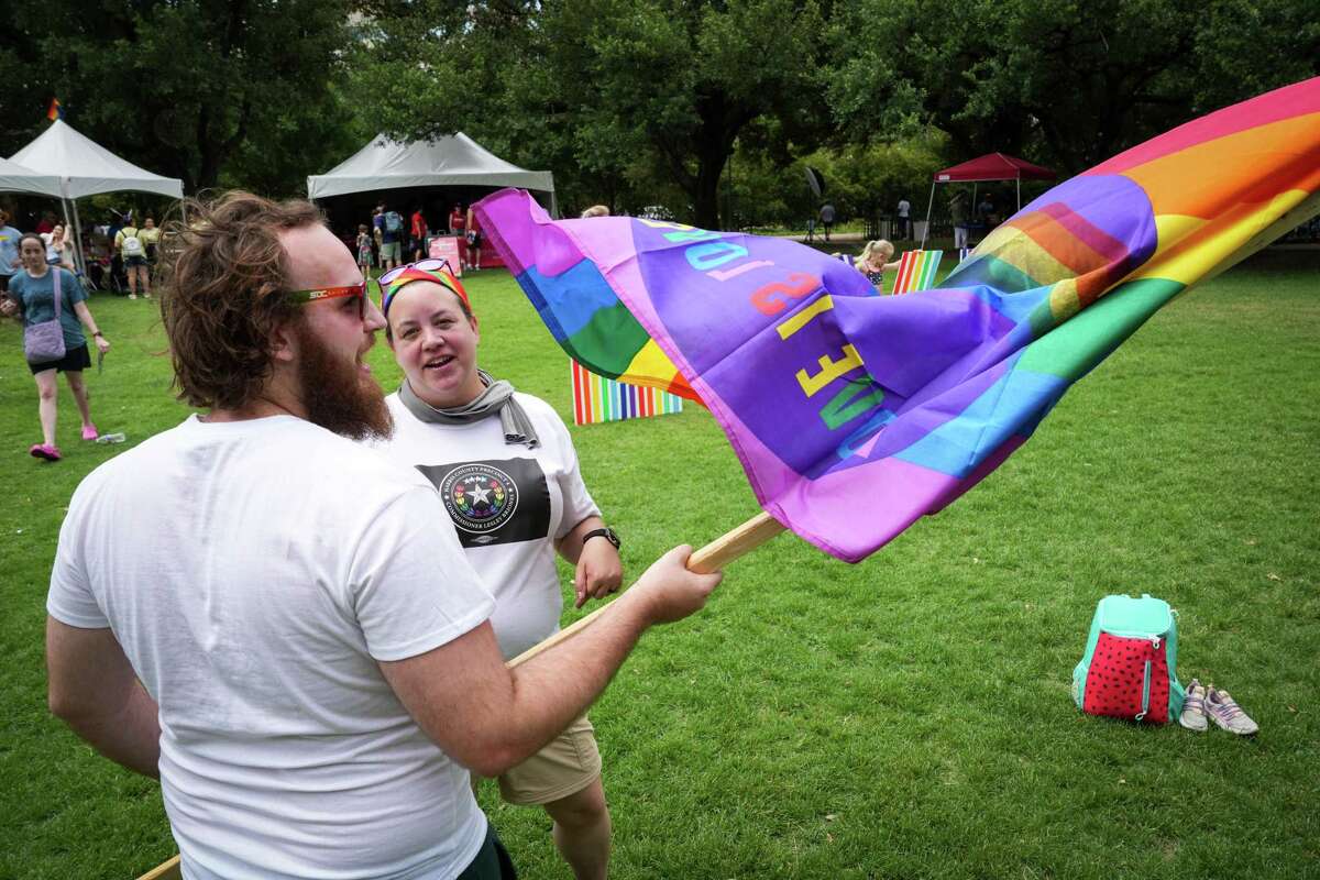 Houston families celebrate Pride, the LGBTQ+ community at Levy Park