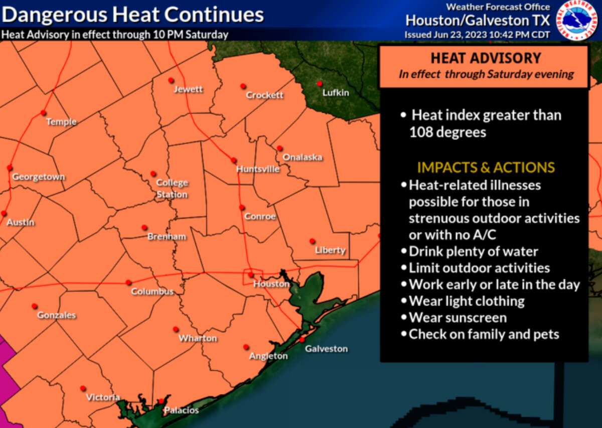 Heat advisory will bump up to an excessive heat warning Sunday