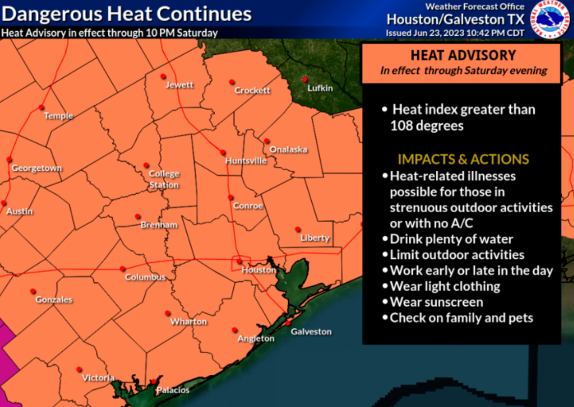Heat advisory will bump up to an excessive heat warning Sunday