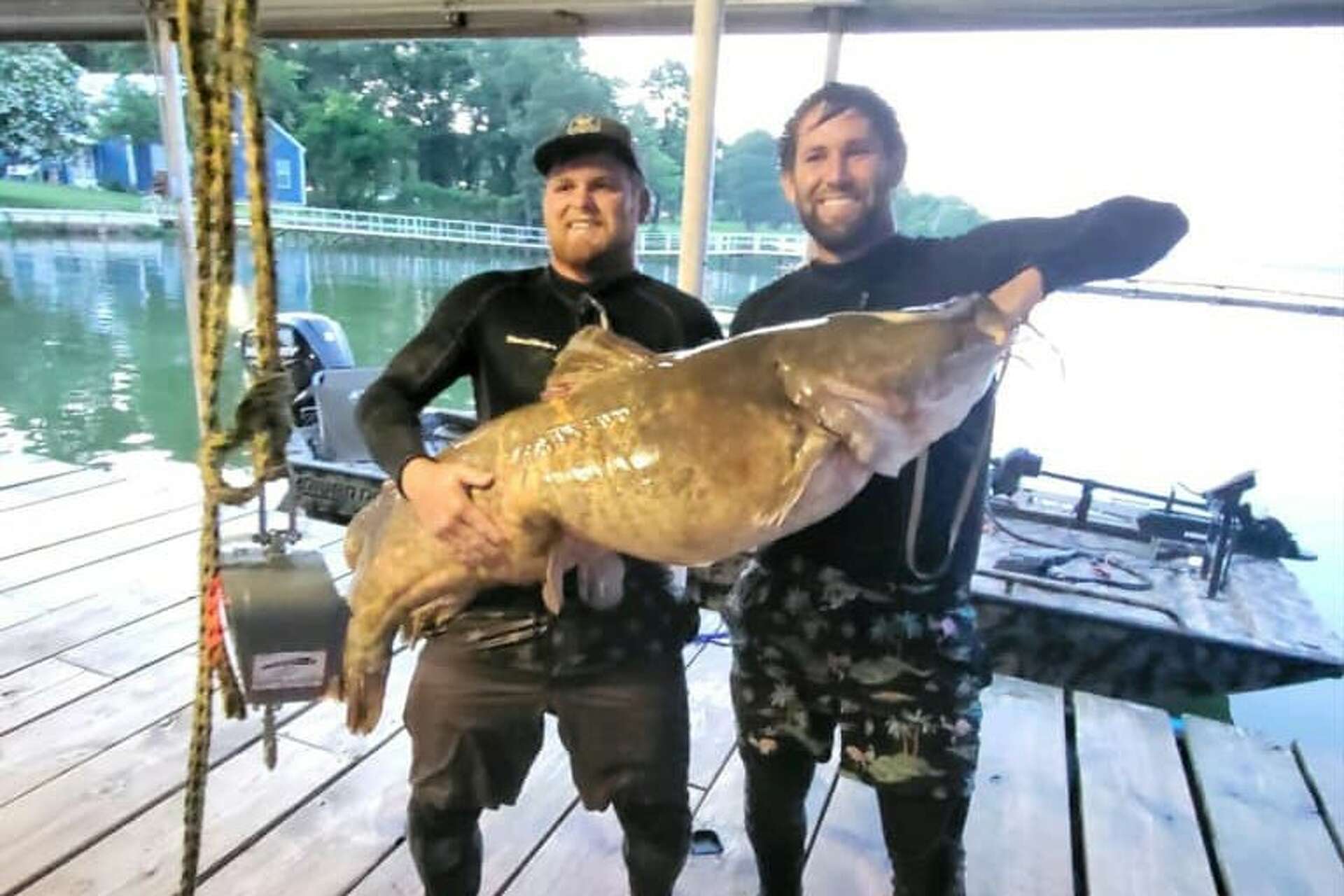 Two anglers may have noodled a record catfish in Texas lake