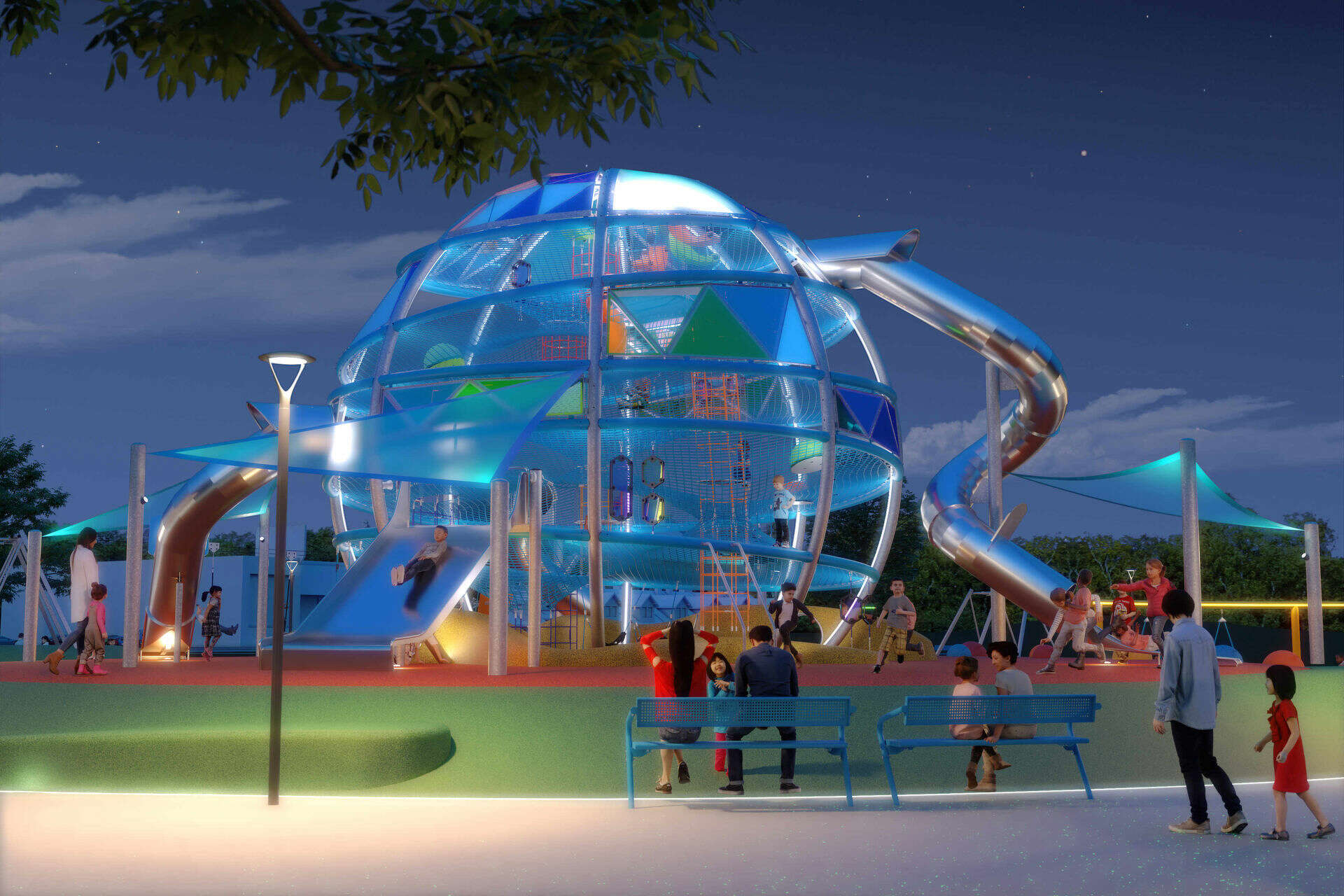 Huge glow-in-the-dark playground breaks ground in Texas