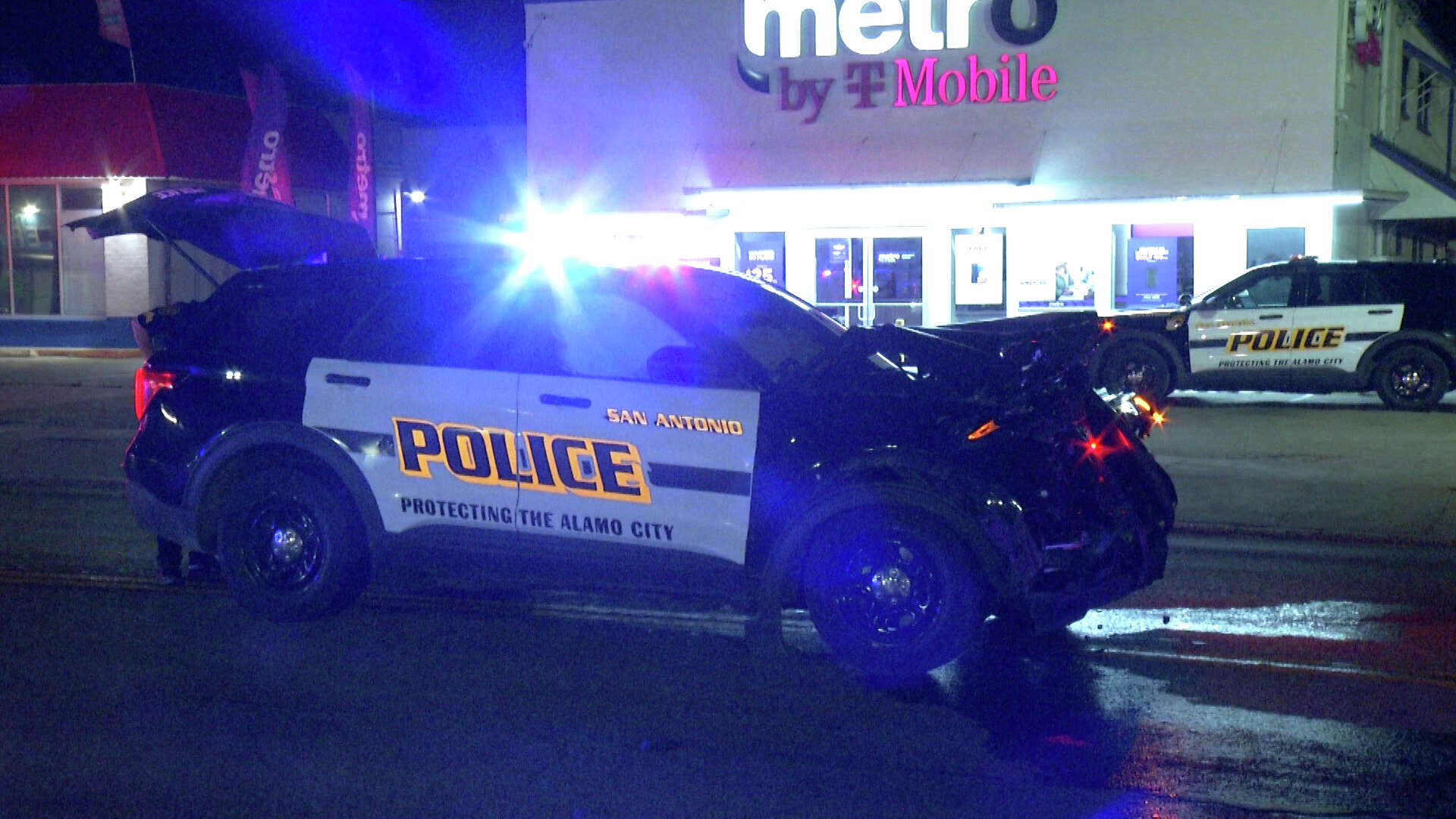 SAPD officers hospitalized after one police car crashes into another