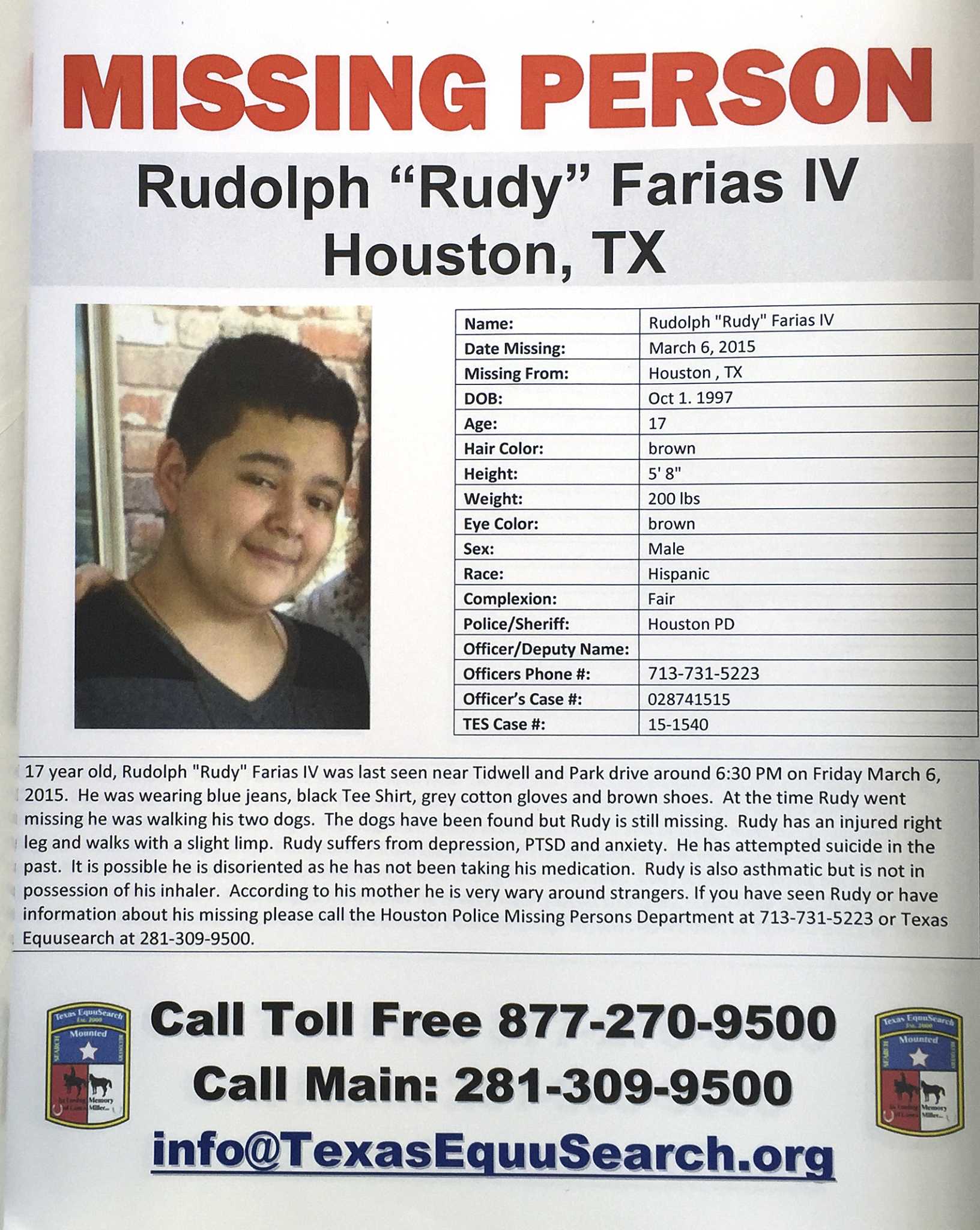 Rudy Farias, missing at 17, found outside Houston church after 8 years
