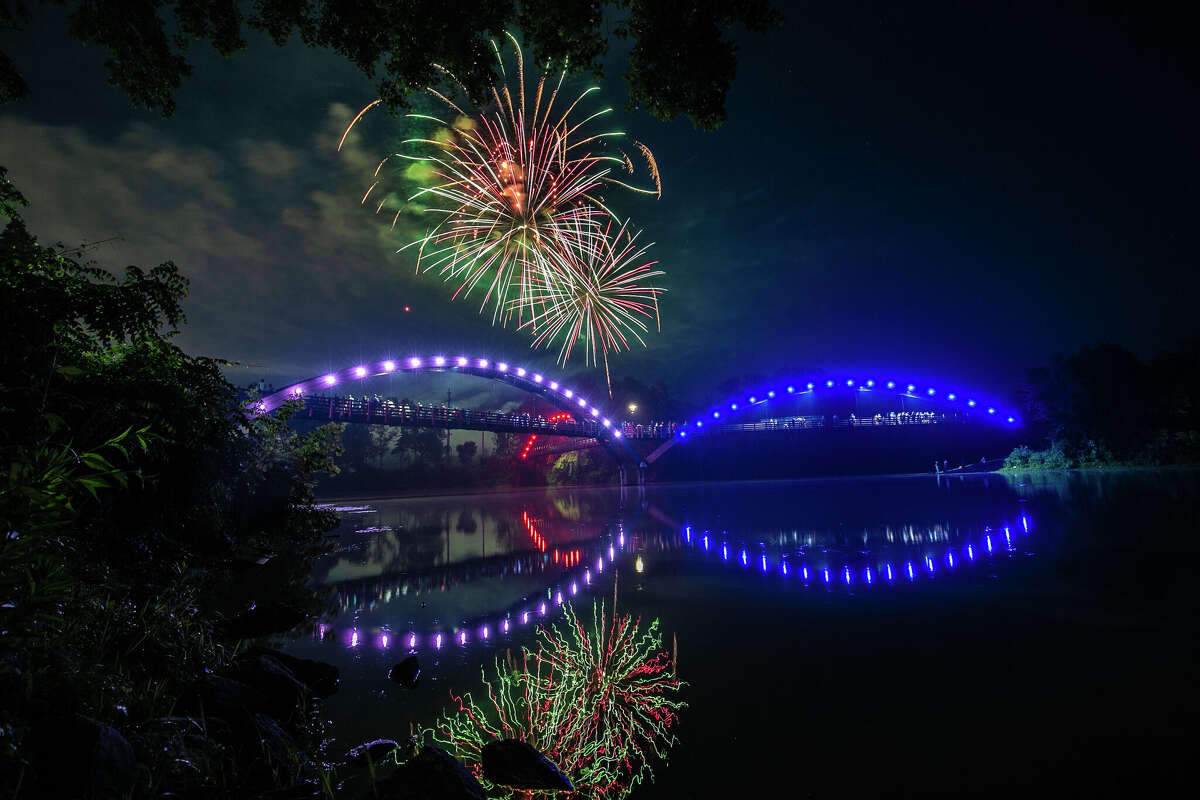 Fireworks light up the sky in Midland on July 4, 2023