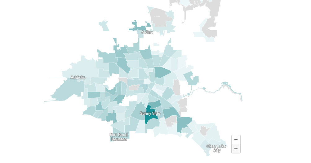 Houston police response times by neighborhood for 911 calls