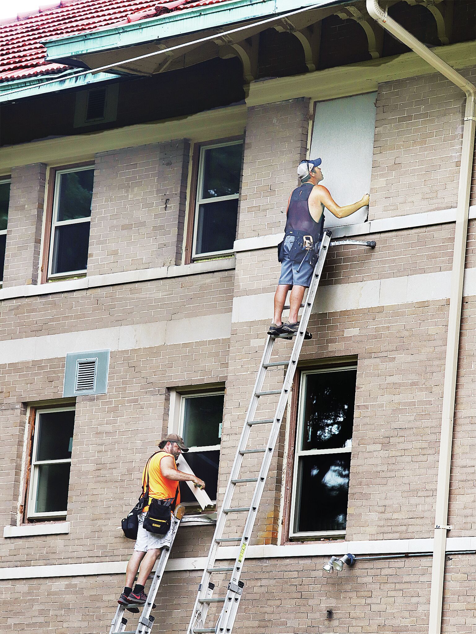 Window work advancing at Haskell House