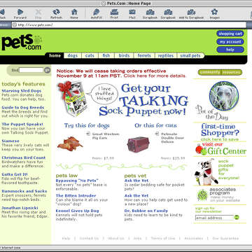 Pets.com was an SF sensation. It collapsed months after going public.