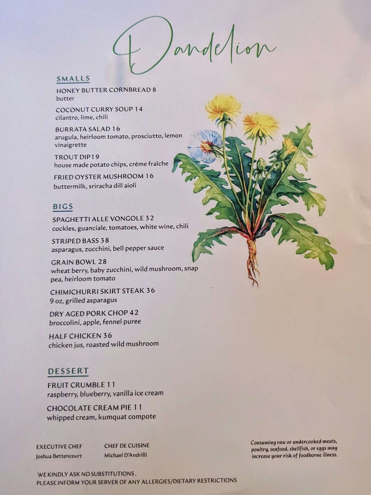 Dandelion review: Eastwind Oliverea Valley restaurant is a standout